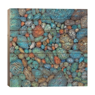 Fancy River Rocks Print On Wood by Nancy Eckels - Multi-Color - Bed ...