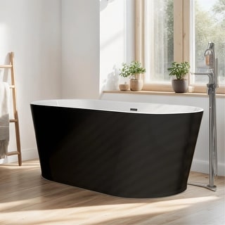 67" Acrylic Freestanding Bathtub Soaking Tubs With Chrome Overflow ...