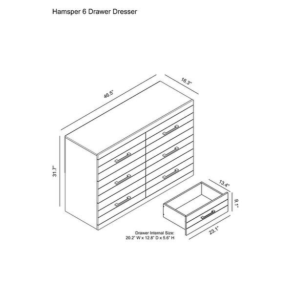 6 Drawer Dresser - Chest of Drawers for Bedroom - Clothes Storage ...