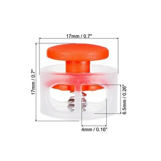 16Pcs 0.7" Dia Cord Locks Double Hole Stopper Fluorescent Orange ...