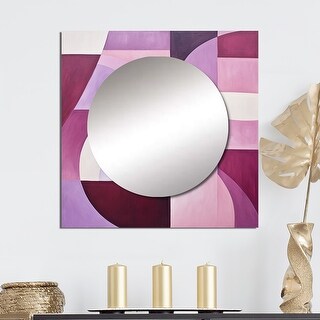 Designart "Mauve Motion Abstract Shapes" Abstract Shapes Wall Mirror ...