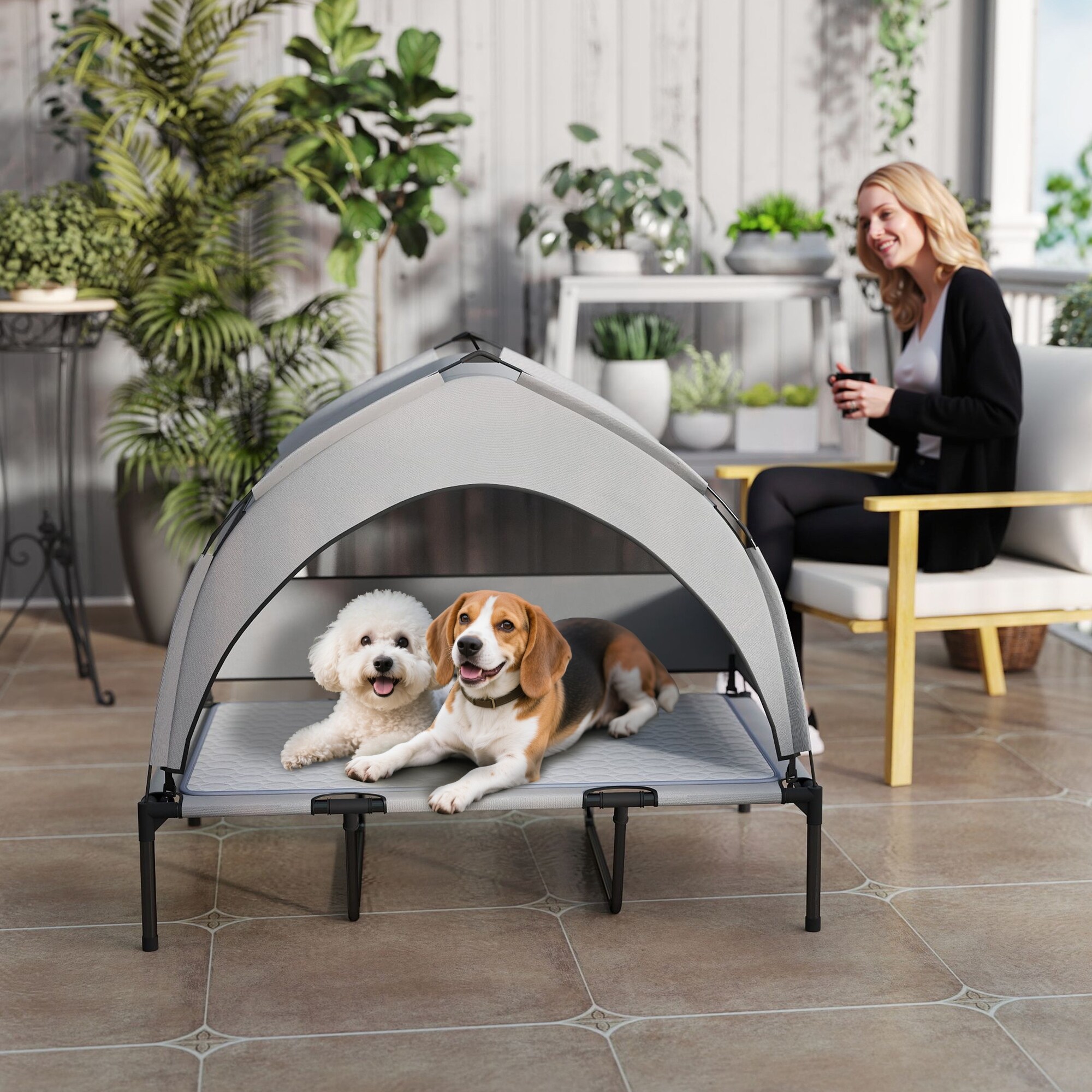 canopy dog bed large