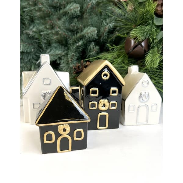 BECKI OWENS CERAMIC CHRISTMAS VILLAGE - Set of 4 Christmas Village ...