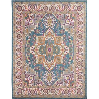 8' x 10' Teal and Pink Medallion Area Rug - 3'6" - Bed Bath & Beyond ...