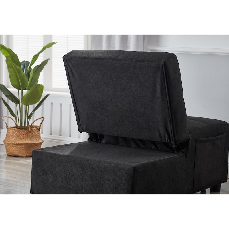 Linen Fabric Recliner Chair Bed Convertible Sleeper Chair Bed,Adjust ...
