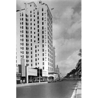 Miami Colonial Hotel Black and White Gallery Wrapped Canvas - Bed Bath ...