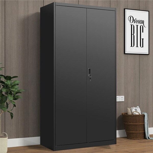 Locker Steel Wardrobe Bedroom Storage Cabinet Metal Armoire Wardrobe Cabinets for Home Office With Doors and Hanging Rod On Sale Bed Bath Beyond 42359189