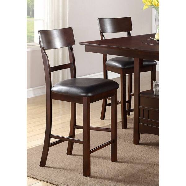 Dark Brown Cushioned Solid Wood Counter Height Chairs - Bed Bath ...