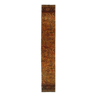 Fine Machine Made Vintage Isfahan design runner 2'3'' X 15' - Brown ...