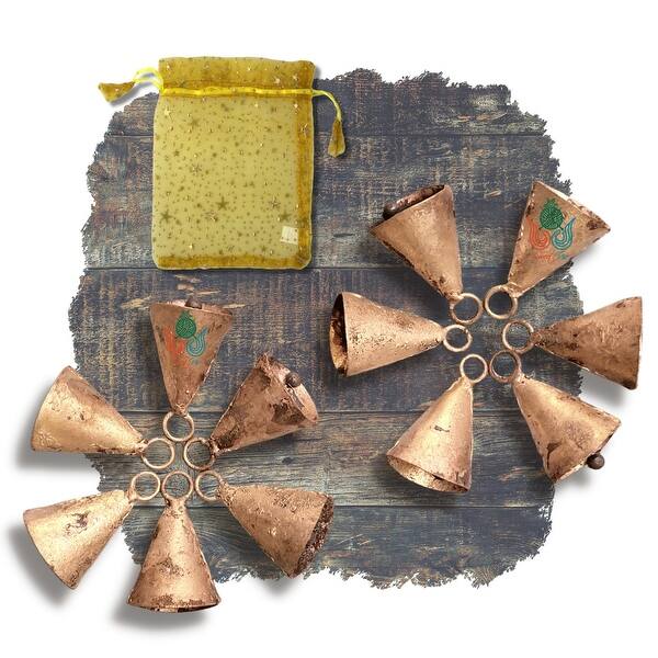 Rustic Vintage Chic Flat Cone Bells - Craftwork Christmas Decor - 2 ...