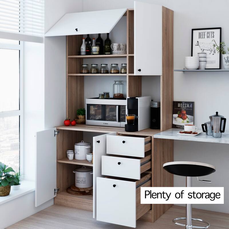 Living Skog Pantry Kitchen Microwave Storage Cabinet - Overstock - 33121104