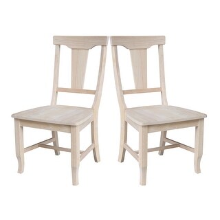 International Concepts Solid Wood Panel Back Dining Chairs - Set of 2 ...
