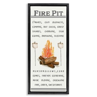Stupell Fire Pit & Marshmallows Framed Floater Canvas Wall Art Design ...