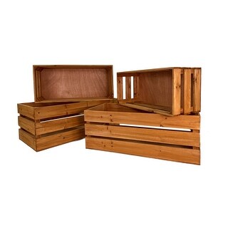 Pine Rectangle Storage Display Box Set of 4 - Bed Bath & Beyond - 42459453