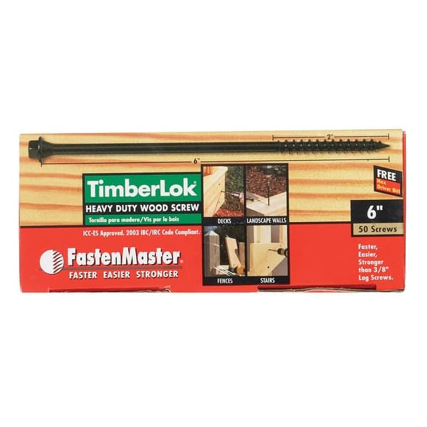 Fastenmaster FMTLOK06-50 Timberlok Screws, 6" - Bed Bath & Beyond ...
