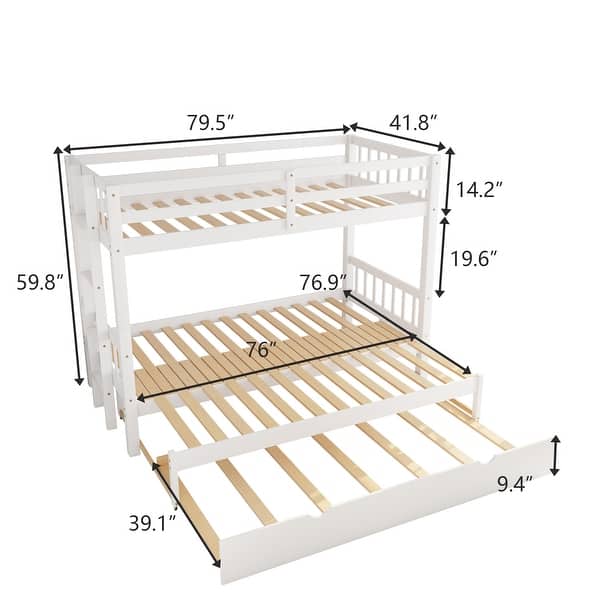 Twin over Pull-out Bunk Bed with Trundle - Bed Bath & Beyond - 36719582