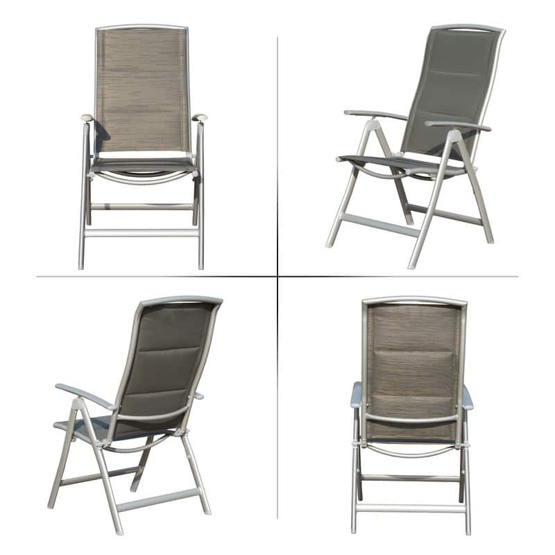 Domi Outdoor Living Aluminum Folding Dining Armchairs (Set of 2 ...