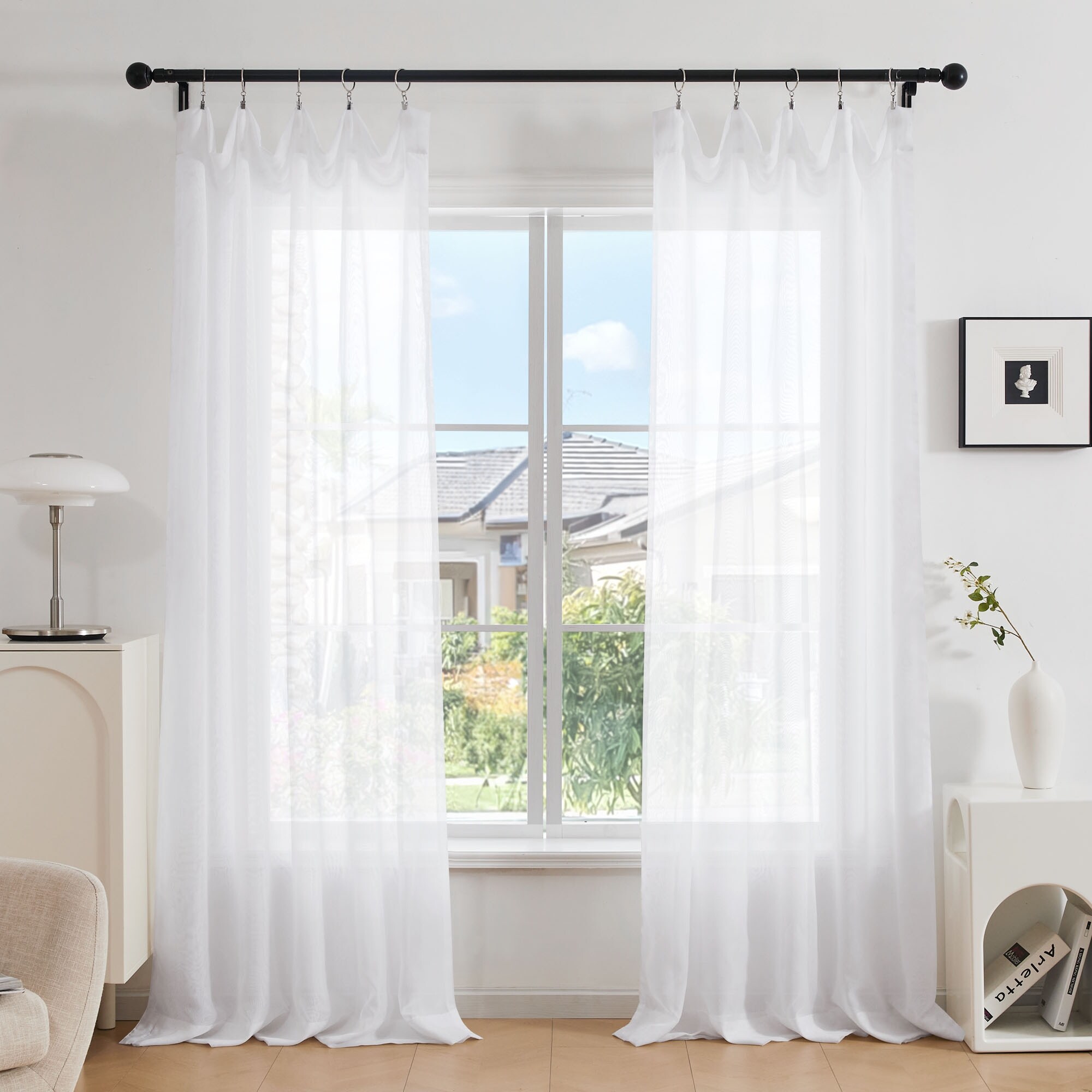 Deconovo Bedroom Double layer Sheer Voile Curtain 1 Panel