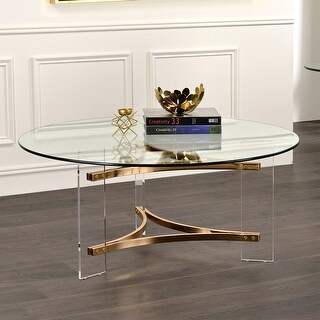 Modern Clear Tempered Glass Coffee Table - Bed Bath & Beyond - 38429340