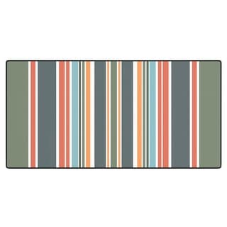 Sheila Wenzel-Ganny Army Green Orange Stripes Desk Mat - Bed Bath ...