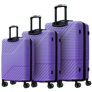 20''24''28'' 3 Piece ABS Expandable Suitcase with Double Spinner ...
