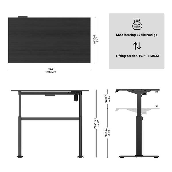 FENGE Electric Memory Height Adjustable Standing Desk Computer Desk ...