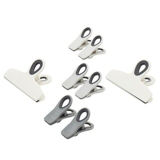 Home Basics Magnetic Plastic Bag Clips Set, White-Grey, 8 Pack - White ...
