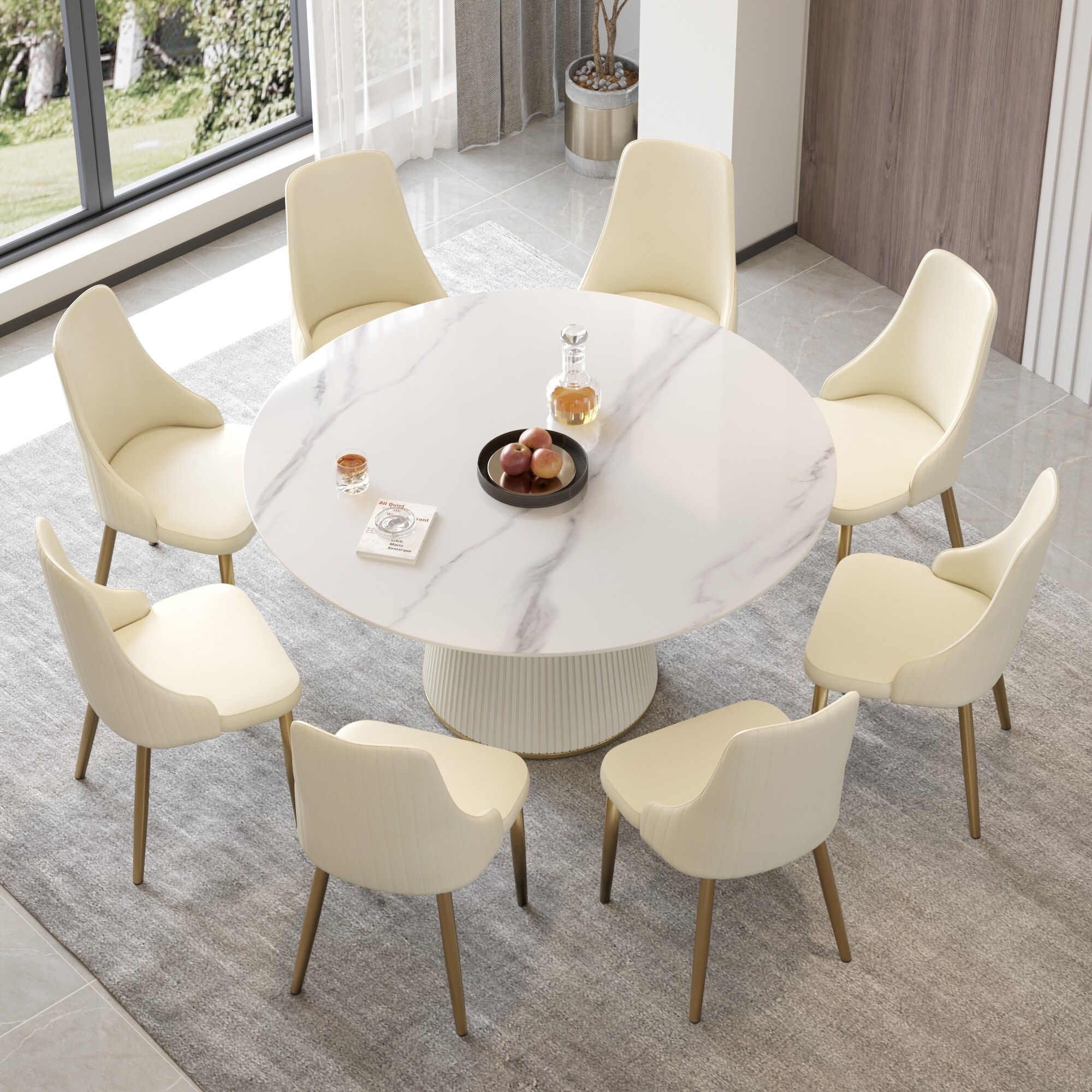 Round dining table for 8 with lazy susan store