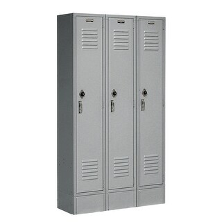 Single Tier Locker, 12x12x72, 3 Door, Ready To Assemble, Gray - 12"L x ...