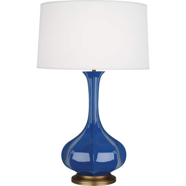 Robert Abbey MR994 One Light Table Lamp Pike Marine Blue Glazed Cerami ...