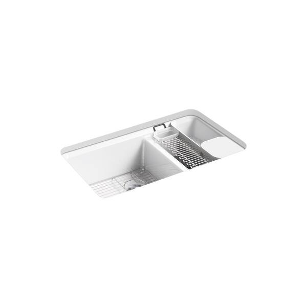 Kohler Riverby® Undermount Large/Medium Double-Bowl Kitchen Sink With ...