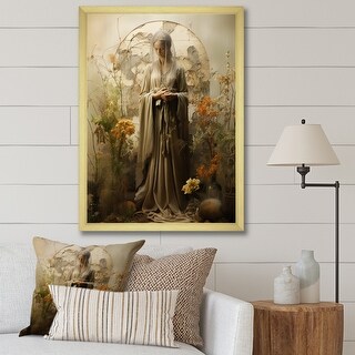 Designart "Folk Religion Divine Connection I" Folk Religion Framed ...