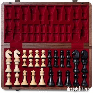 Exquisite international chess set, rose gold and black metal lock ...