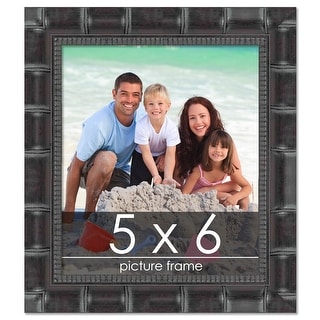 5x6 Bamboo Black Complete Wood Picture Frame with UV Acrylic, Foam ...