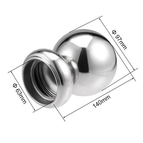 97mm Dia 201 Stainless Steel Hollow Cap Ball w Base for Handrail Stair ...