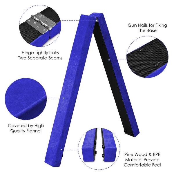 7' Sectional Gymnastics Floor Balance Beam-Blue - 82.5" x 4" x 2.5" (L ...