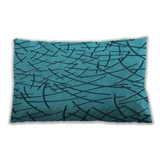 Ahgly Company Patterned Indoor-Outdoor Dark Cyan Green Lumbar Throw ...