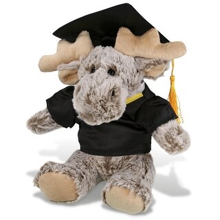 DolliBu Sitting Moose with Sweater Graduation Plush with Gown and Cap ...