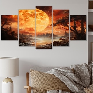Designart "Planet Venus Glowing Amber II" Venus Multipanel Wall Art ...