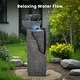 Vbal Modern Polyresin 3 Tier Column Fountain with LED Lights Weather ...