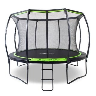 Jumpflex Flex120 12 Foot Trampoline with Enclosure and Ladder, Black ...