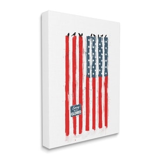 Stupell American Flag Birds on Wall Political Statement Canvas Wall Art ...