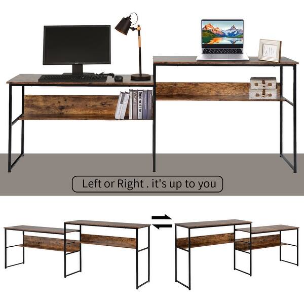 Home Office Two Person Double Workstation Office Desk Extra Large ...