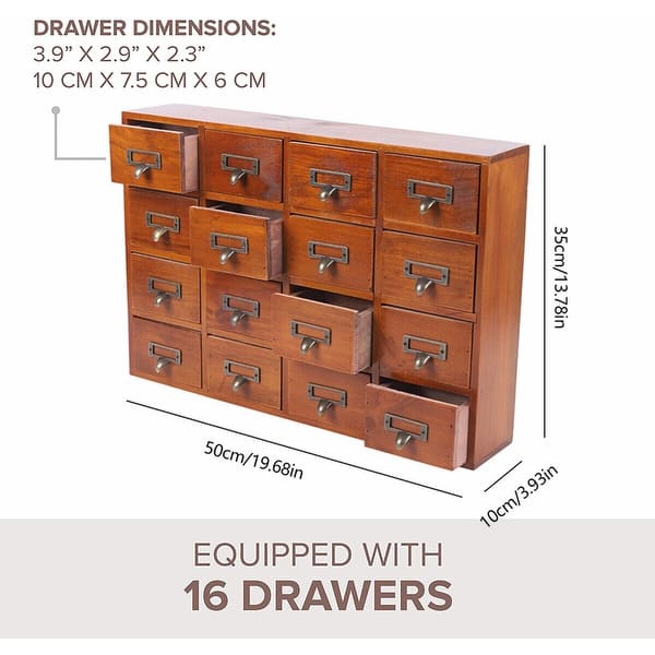 Traditional 16 Drawers Wood Apothecary Chest Storage Cabinet - Bed Bath ...