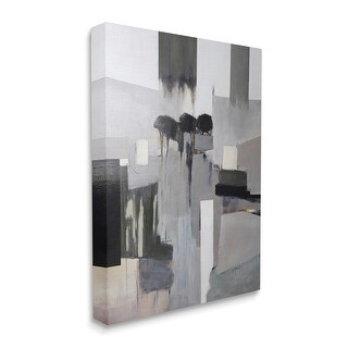 Stupell Remain Standing Montel Abstract Shapes Grey Black Canvas Wall ...