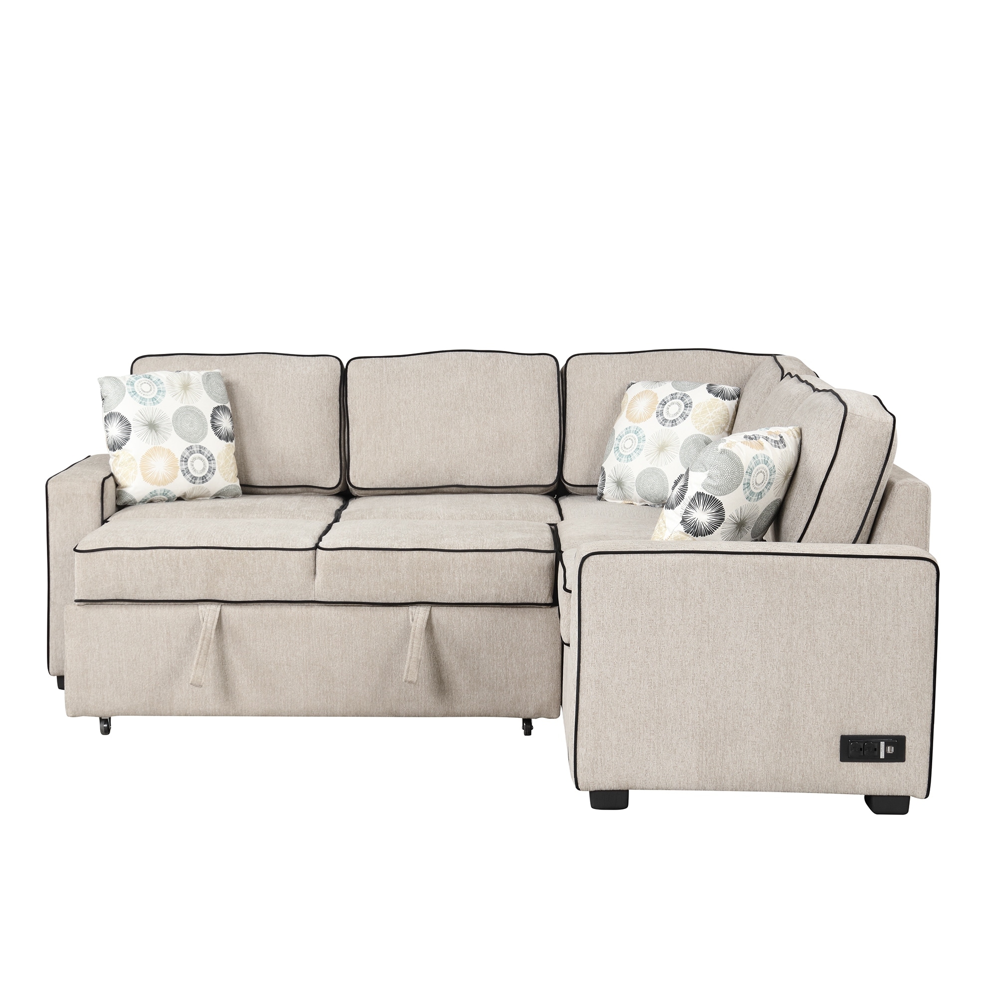 Benadir Transitional Fabric Upholstered Flared Arms Sofa by Furniture ...