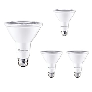 Bulbrite Pack of (4) 10 Watt Dimmable Flood PAR30 Long Neck Medium (E26) LED Light Bulb - Soft ...
