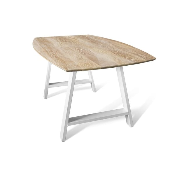 KIDRON-A8 Solid Wood Dining Table - Natural Oak/White - Bed Bath & Beyond - 32548671