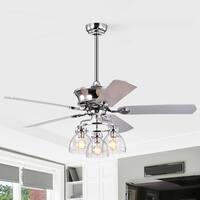 Glass Shade Ceiling Fan Light, 5-Blade Reversible Ceiling Fan - Bed ...