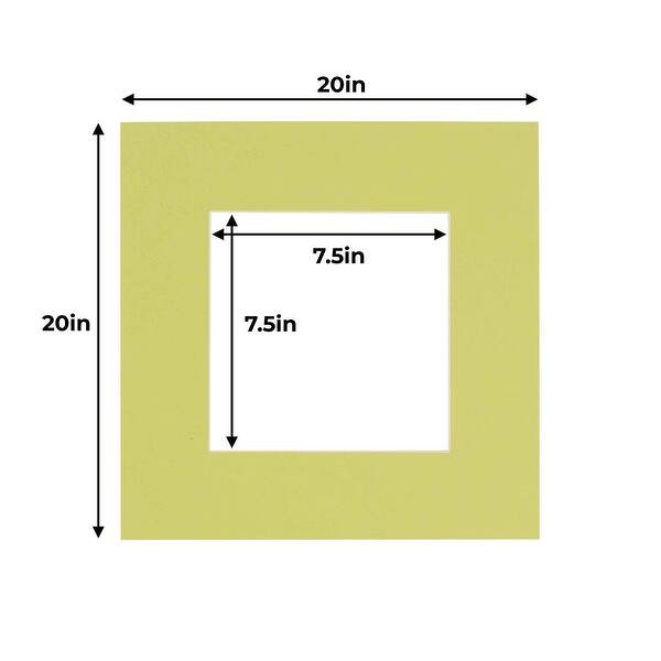 8x8 Mat for 20x20 Frame - Precut Mat Board Acid-Free Pistachio Green ...